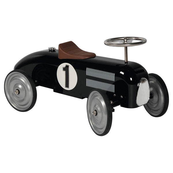 Classic Vintage Race Car Ride-On Vehicle, Black - Goki America