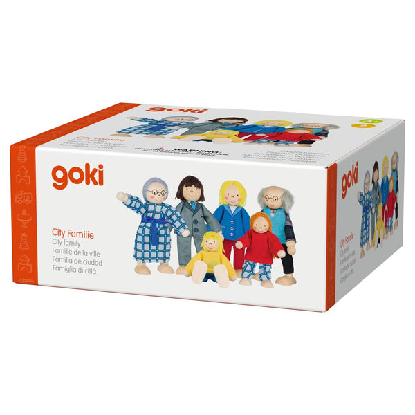 Flexible City Family Dollhouse Dolls - Set of 6 - Goki America